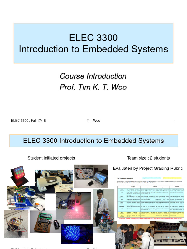 ELEC3300_00 Course Introduction With CHONG | PDF | Input/Output | Embedded System