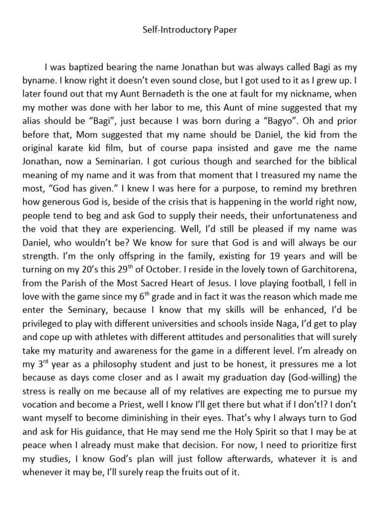 Self Introduction | PDF