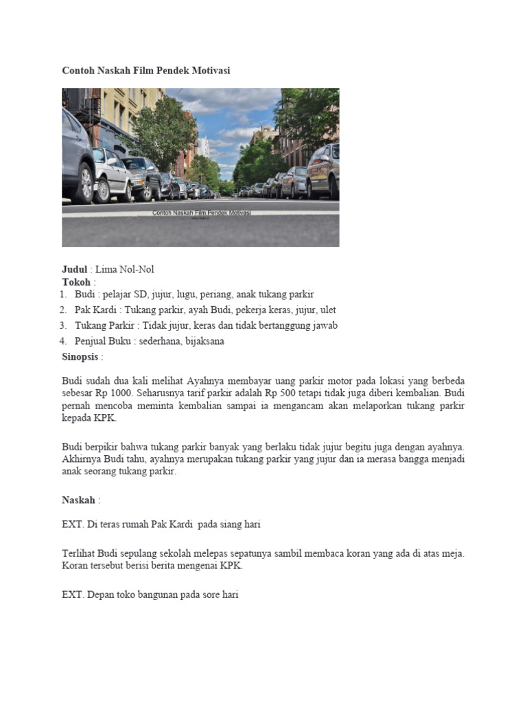 Contoh Naskah Film Pendek | PDF