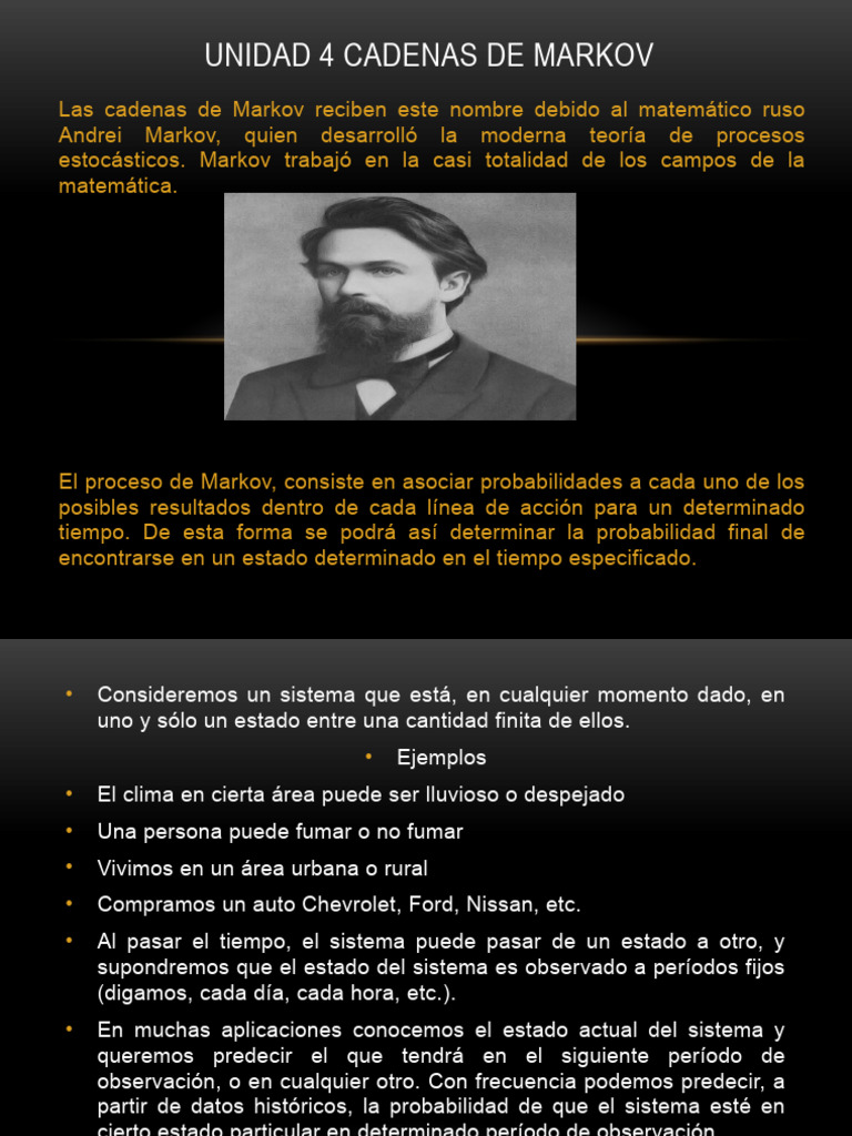 Unidad 4 Cadenas de Markov | PDF