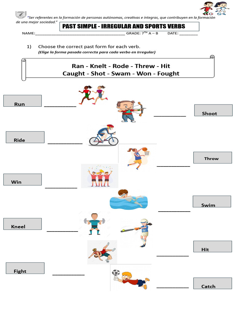 Past Simple Sports Verbs Worksheet | PDF