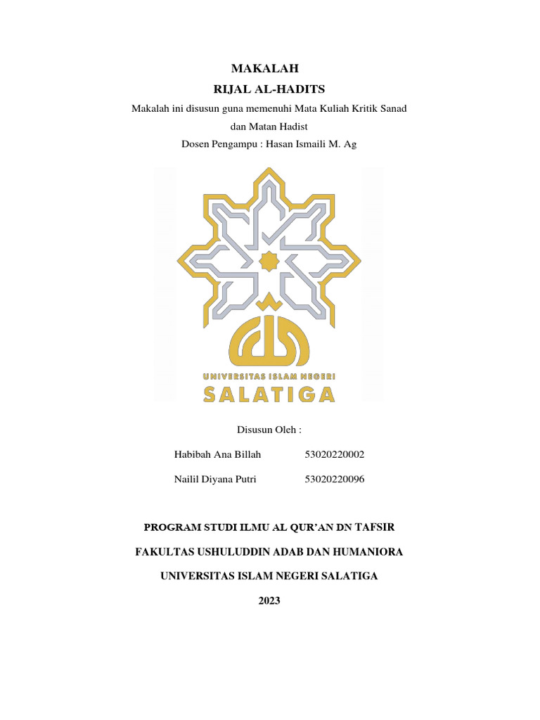 MAKALAH Rijalul Hadits | PDF
