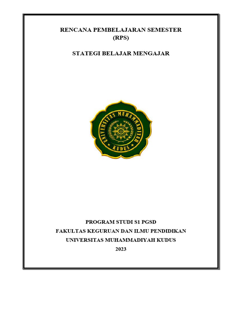 RPS Strategi Belajar Mengajar PGSD | PDF