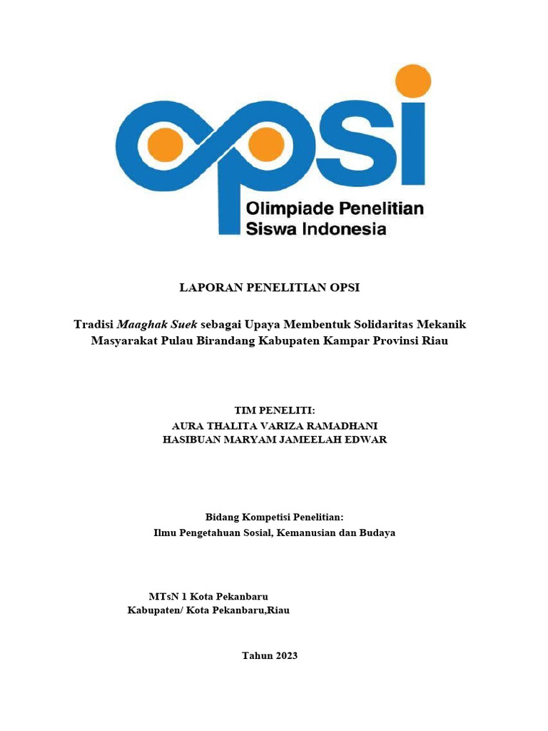 Cover Penelitian Opsi | PDF