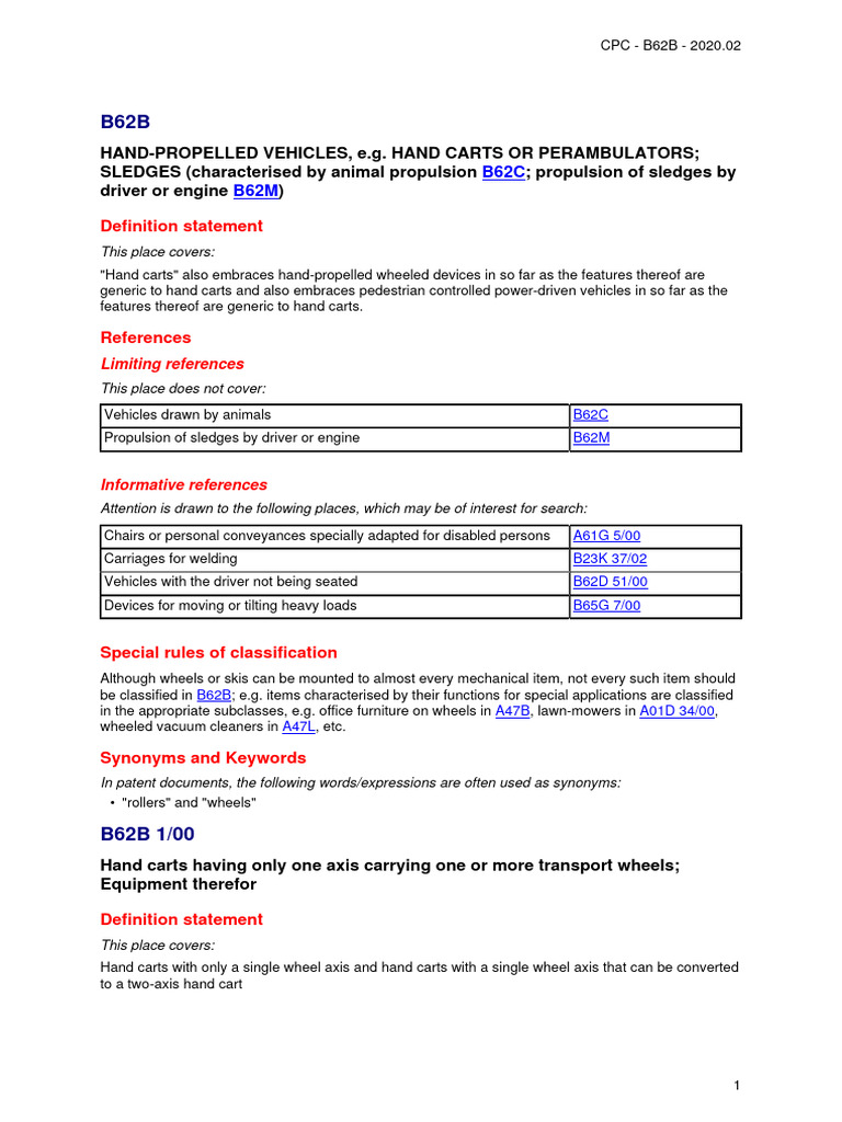 B62B HAND-PROPELLED VEHICLES | PDF