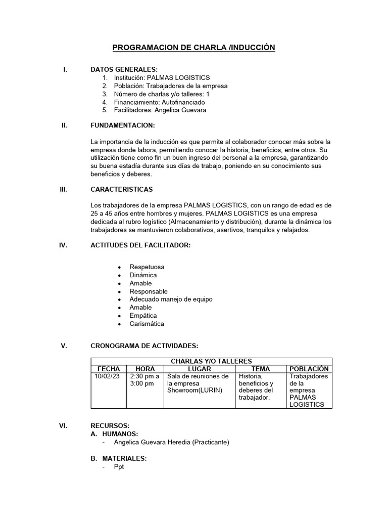 Inducción - Charla 2 | PDF | Business | Gestión de recursos humanos