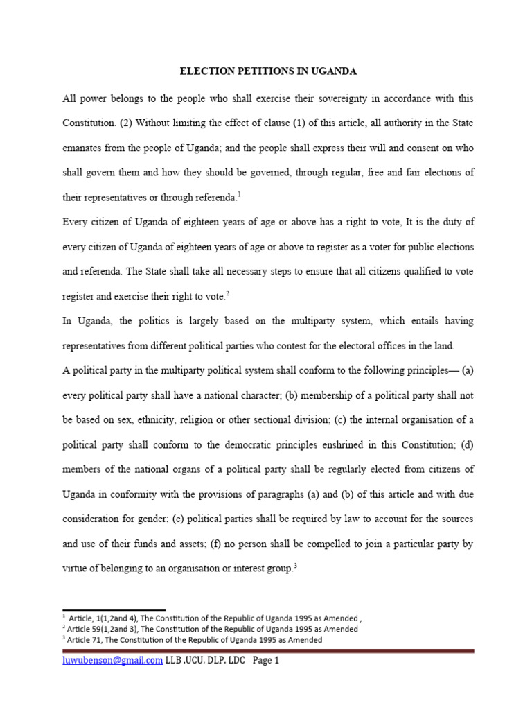 Election Petitions in Uganda | PDF