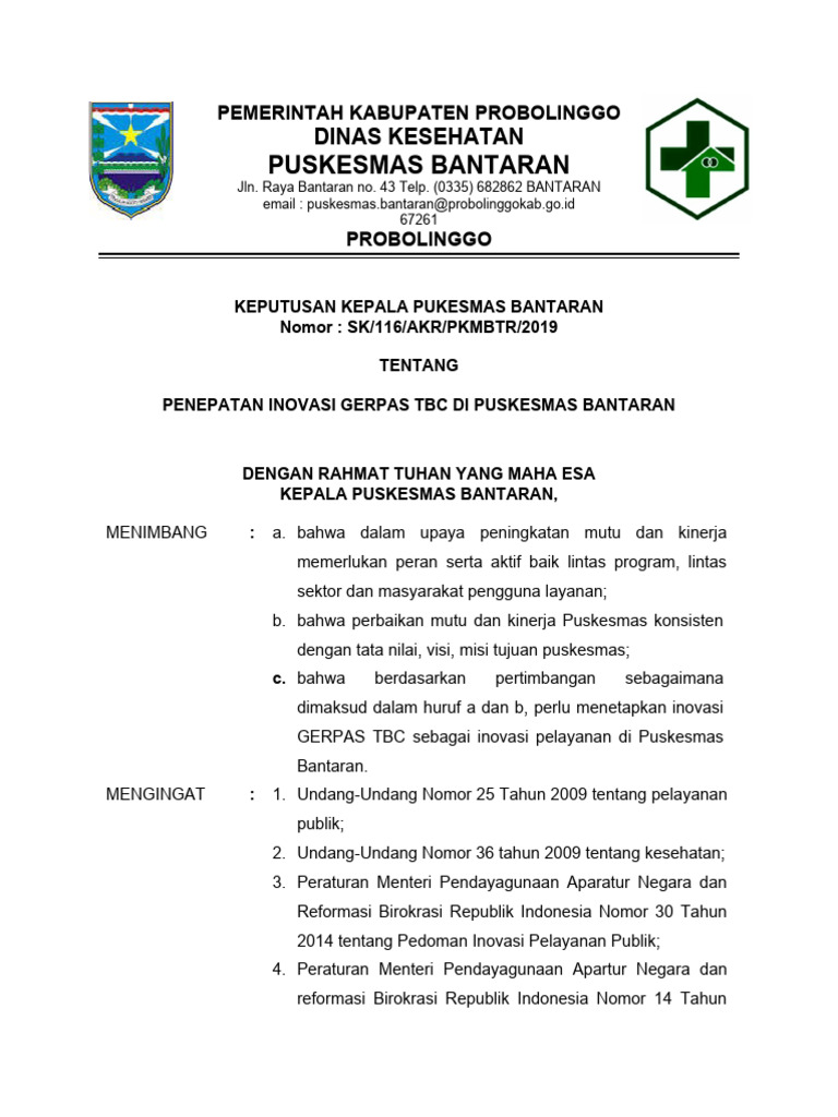 SK Inovasi Gerpas TBC | PDF