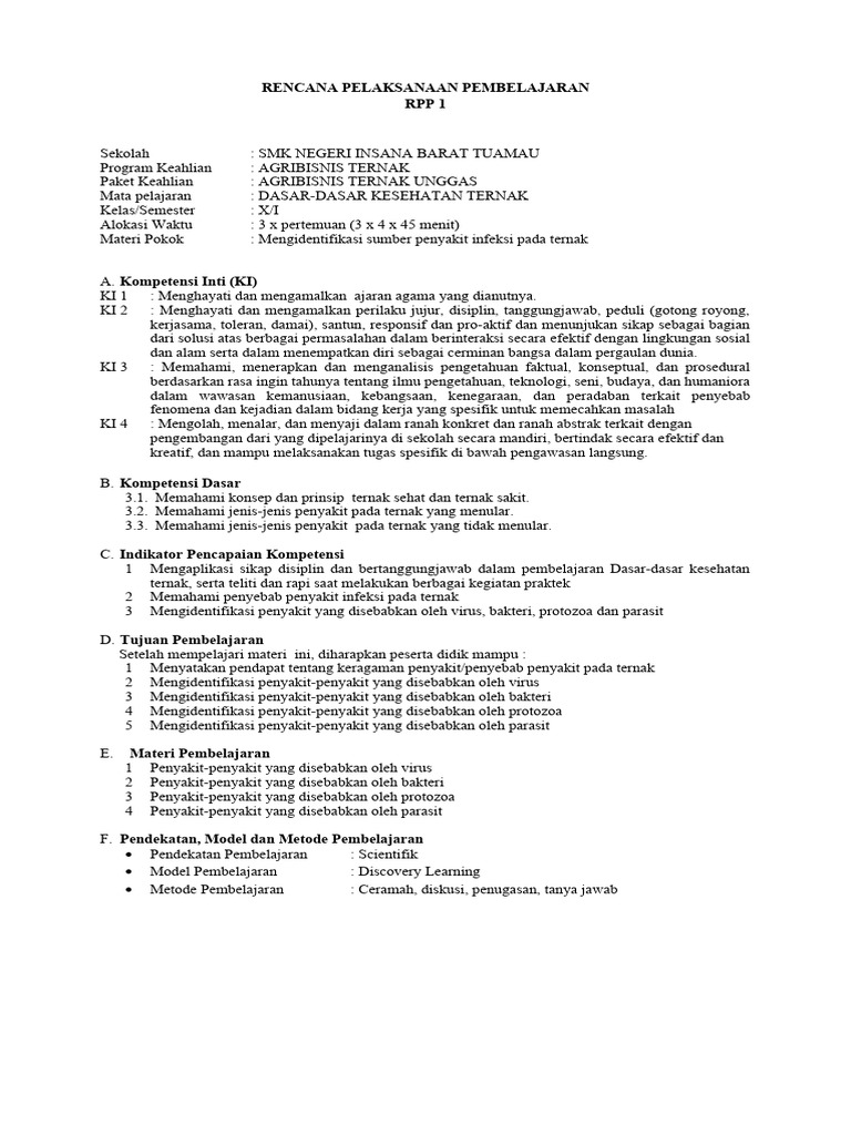 RPP Dasar-Dasar Kesehatan | PDF