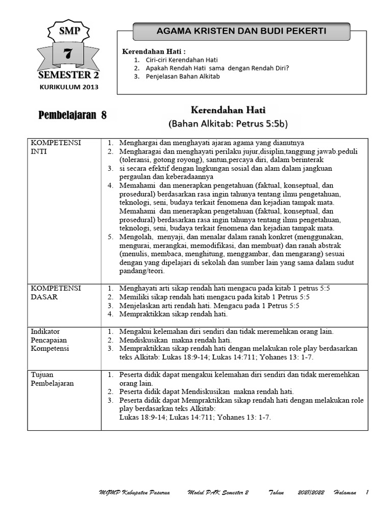 Contoh Modul Untuk SMP | PDF