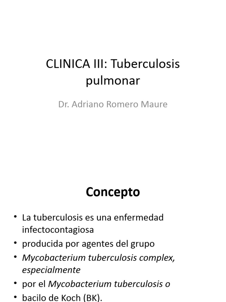 Tuberculosis Pulmonar | PDF | Tuberculosis | Especialidades Medicas