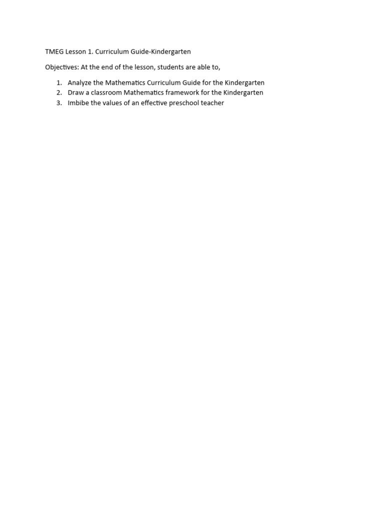 TMEG Lesson 1 | PDF