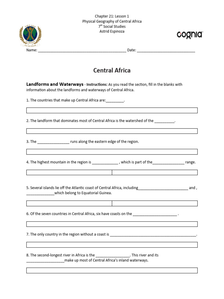 Physical Geography of Central Africa | PDF | Africa | Republic Of The Congo