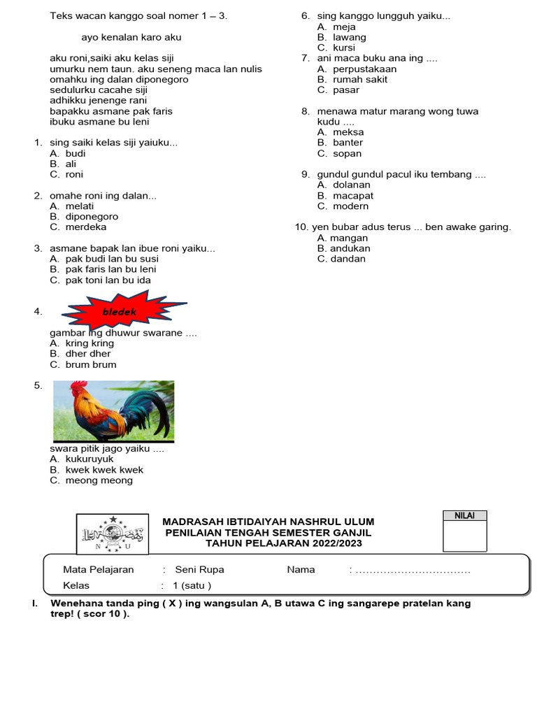 Bahasa Jawa Kls 1 | PDF
