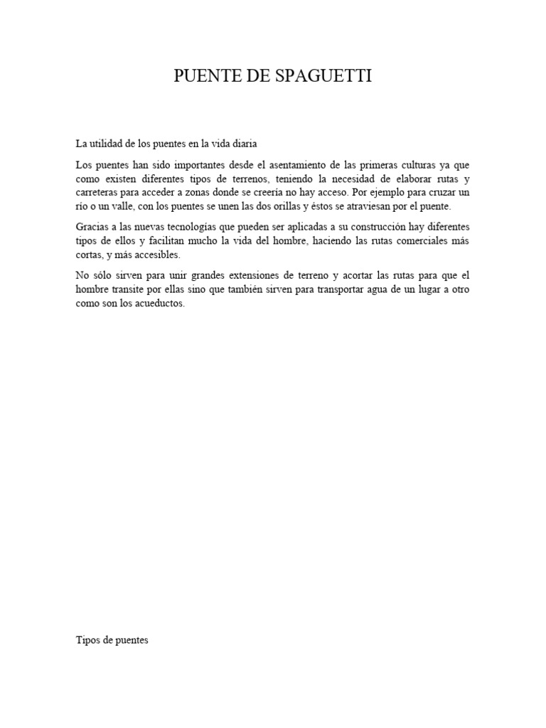 Puente de Spaguetti | PDF