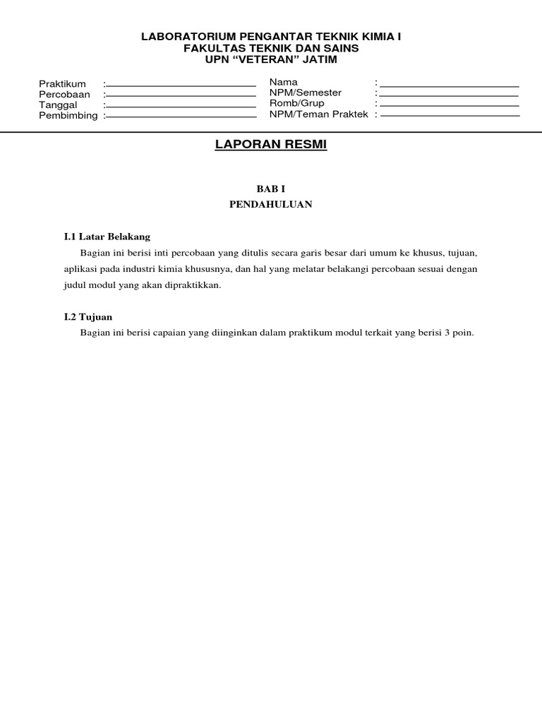 Contoh Format LAPRES | PDF