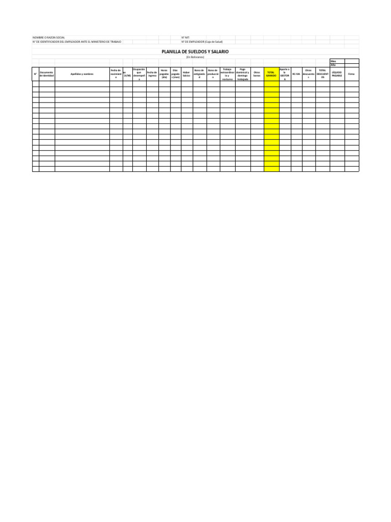 PLANILLAS | PDF