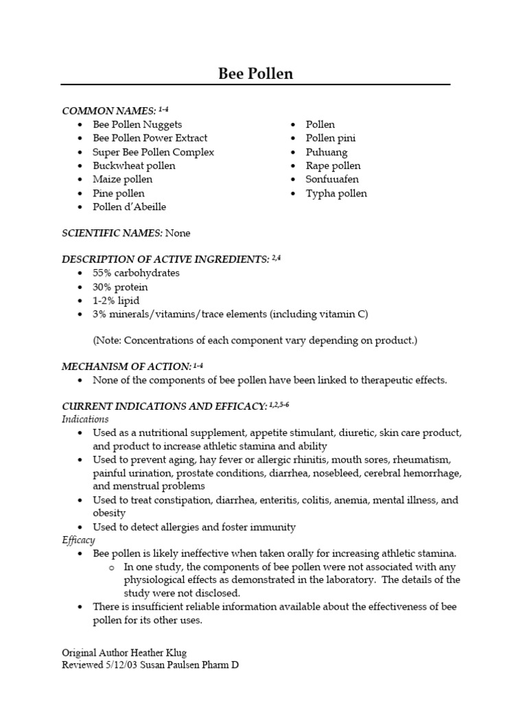 Monograph-Bee Pollen | Download Free PDF | Allergy | Pollen