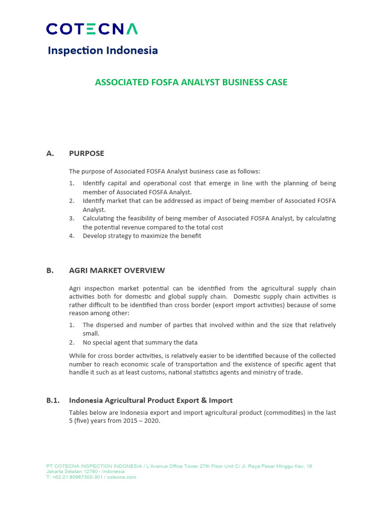 Associated Fosfa Analyst Business Case1 | PDF | Vegetable Oil | Palm Oil