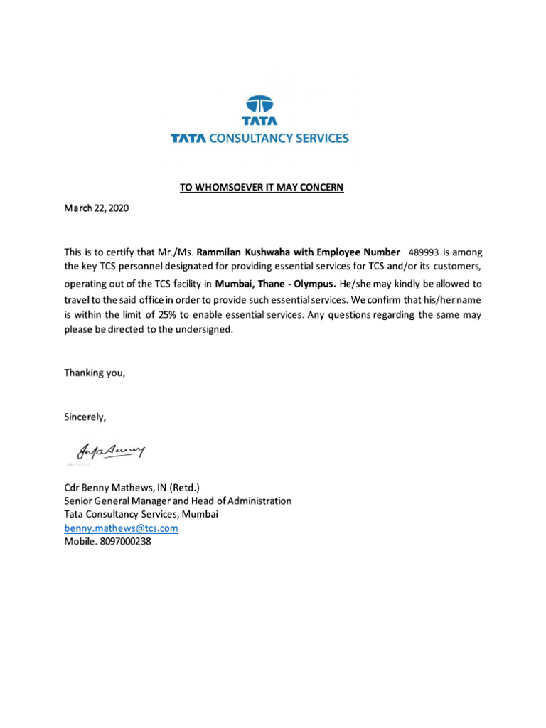 Letter To Office | PDF