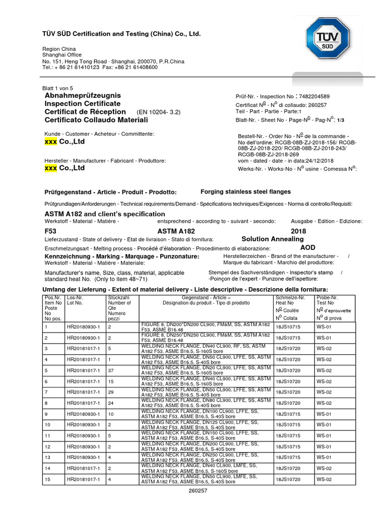 TUV (Ferrite Count) | PDF