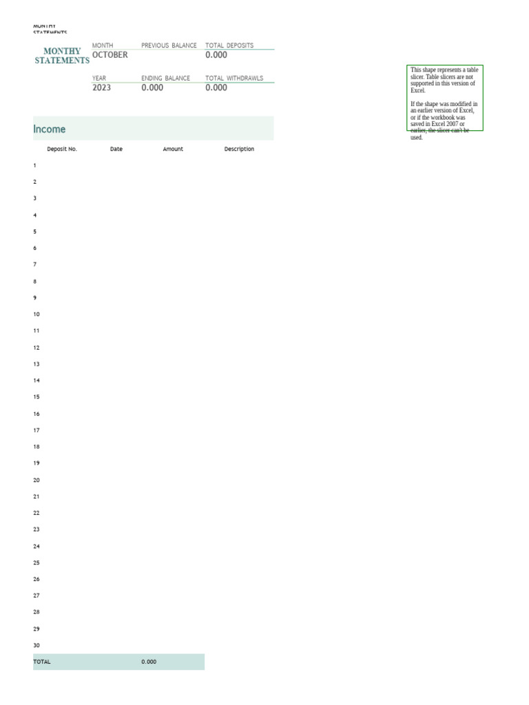 Monthly Bank Statement | PDF