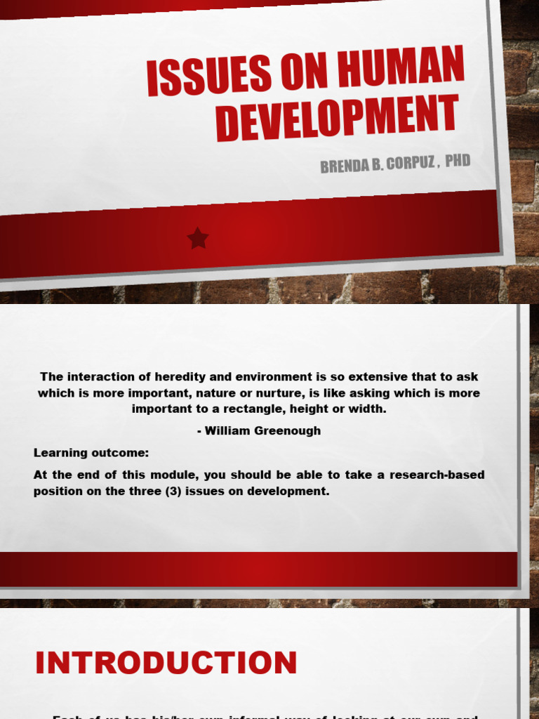 Issues on Human Development PPT 2 | PDF