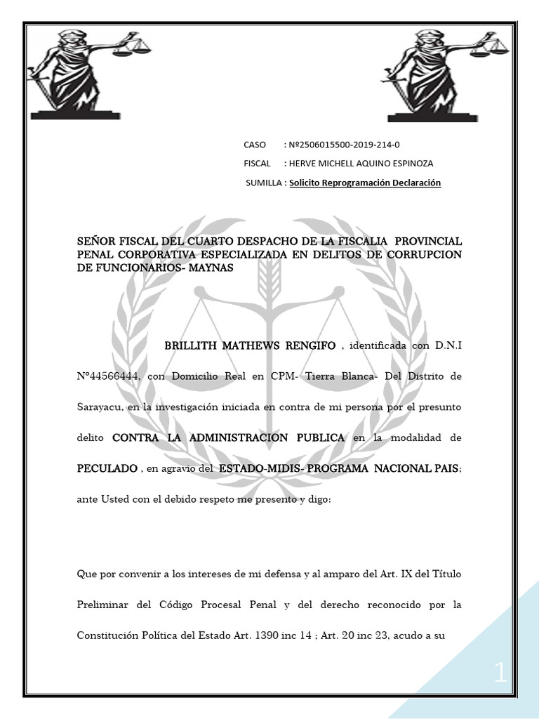 REPROGRAMACION DE DECLARACION BRILLITH | PDF