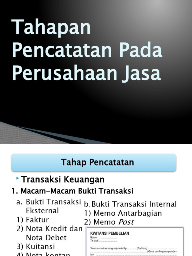 Pencatatan Transaksi Jasa | PDF