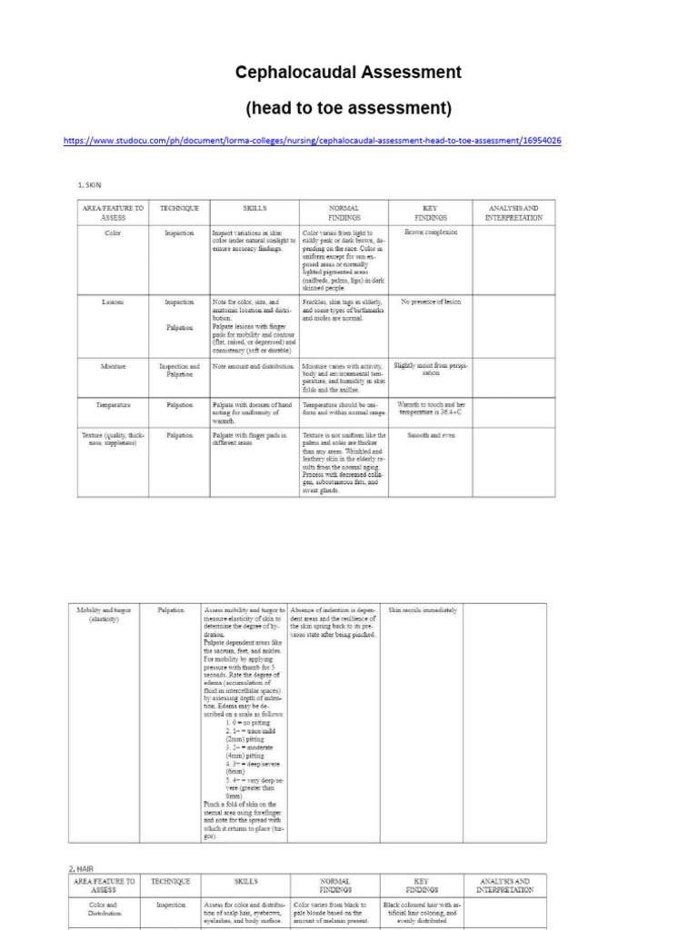Physical Assessment Tool | PDF