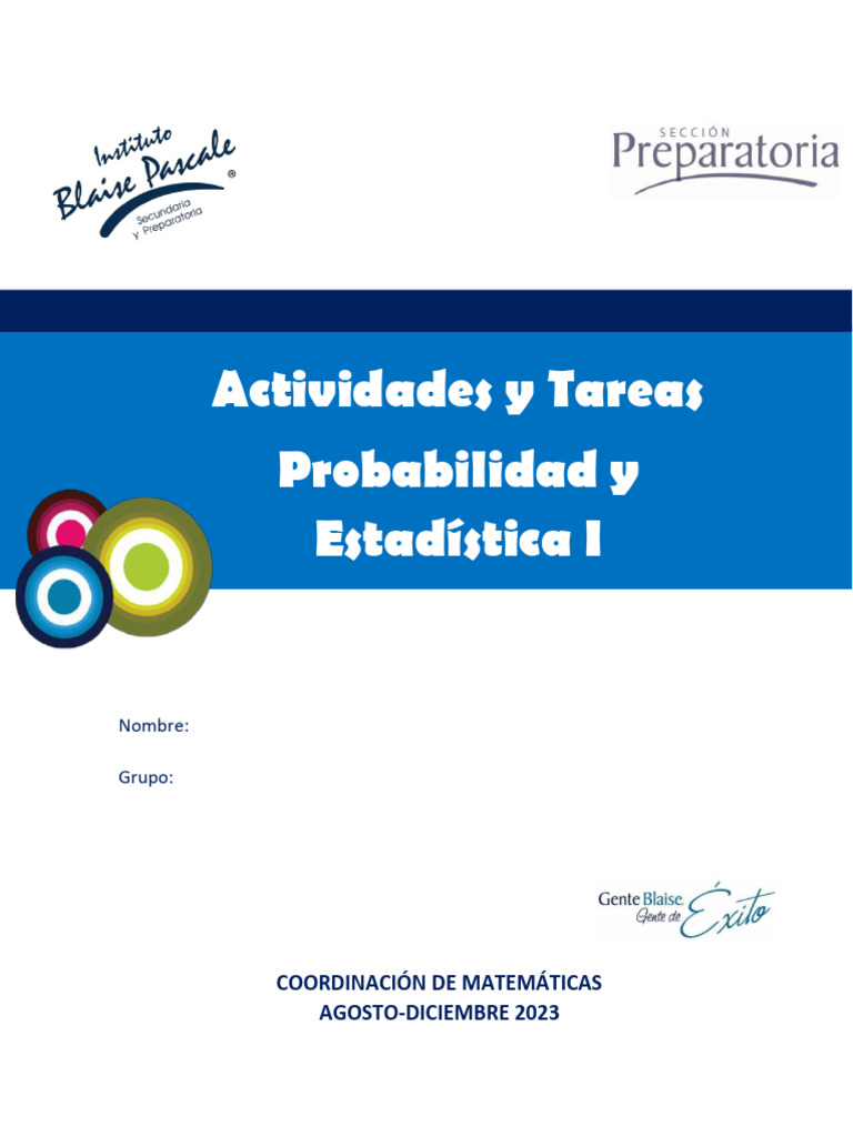 Probabilidad y Estadística, Compendio de Actividades y Tareas 2023 | PDF