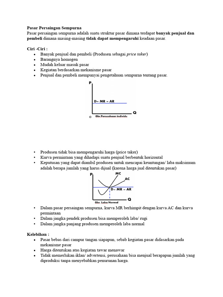 Pasar Persaingan Sempurna | PDF