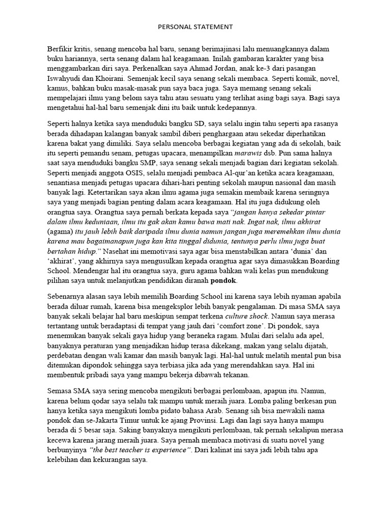 Personal Statement | PDF