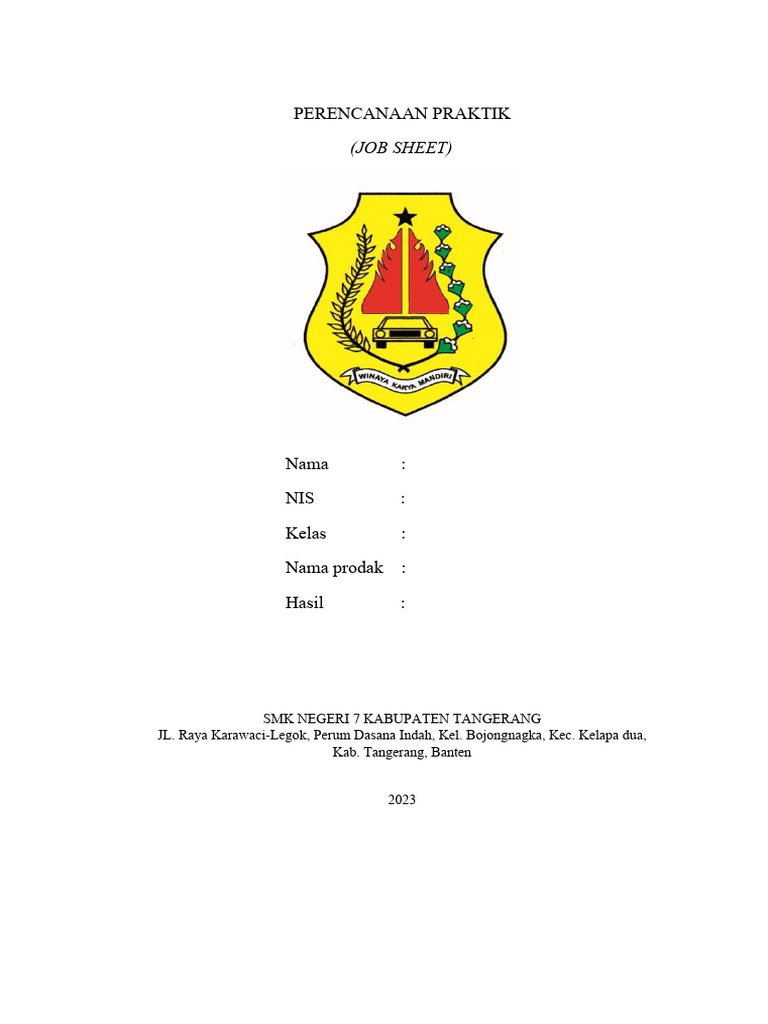 CONTOH JOB SHEET | PDF