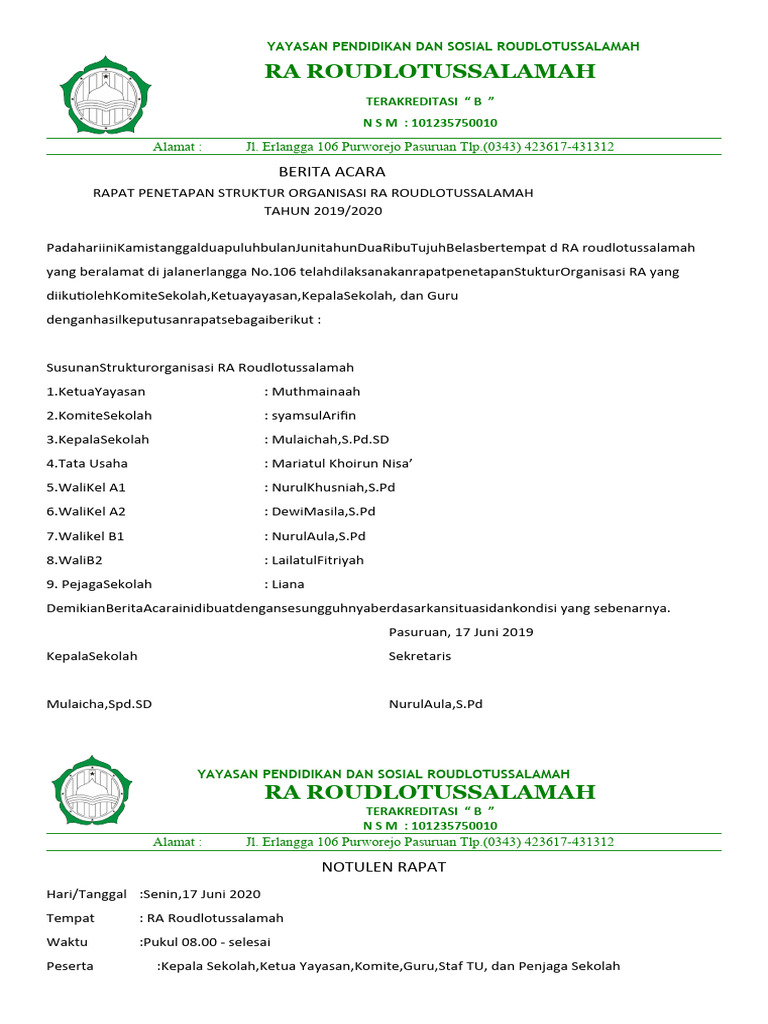 Kumpulan Surat-Surat Standart 1 Dan Sosialisi Program Kerja | PDF