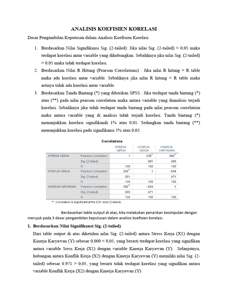 Analisis Koefisien Korelasi | PDF