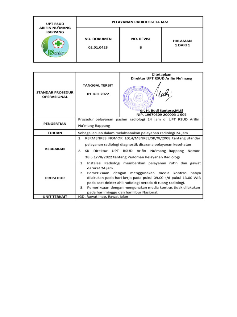 SPO Pelayanan 24 Jam - Docx (1) | PDF