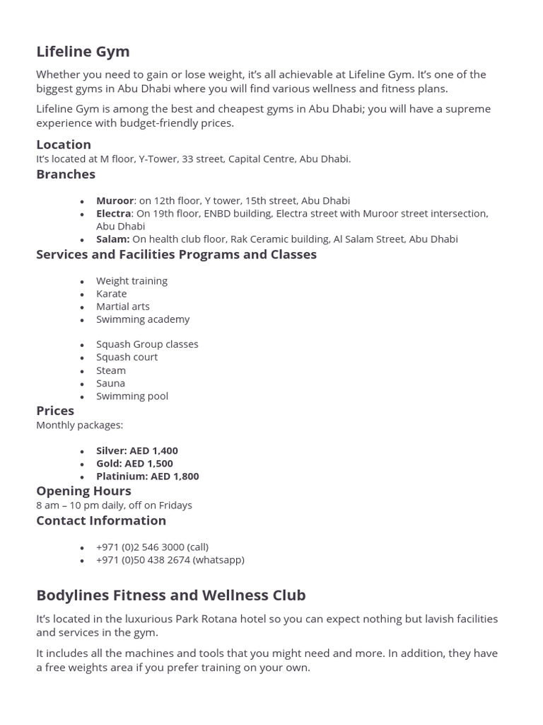 Lifeline Gym | PDF