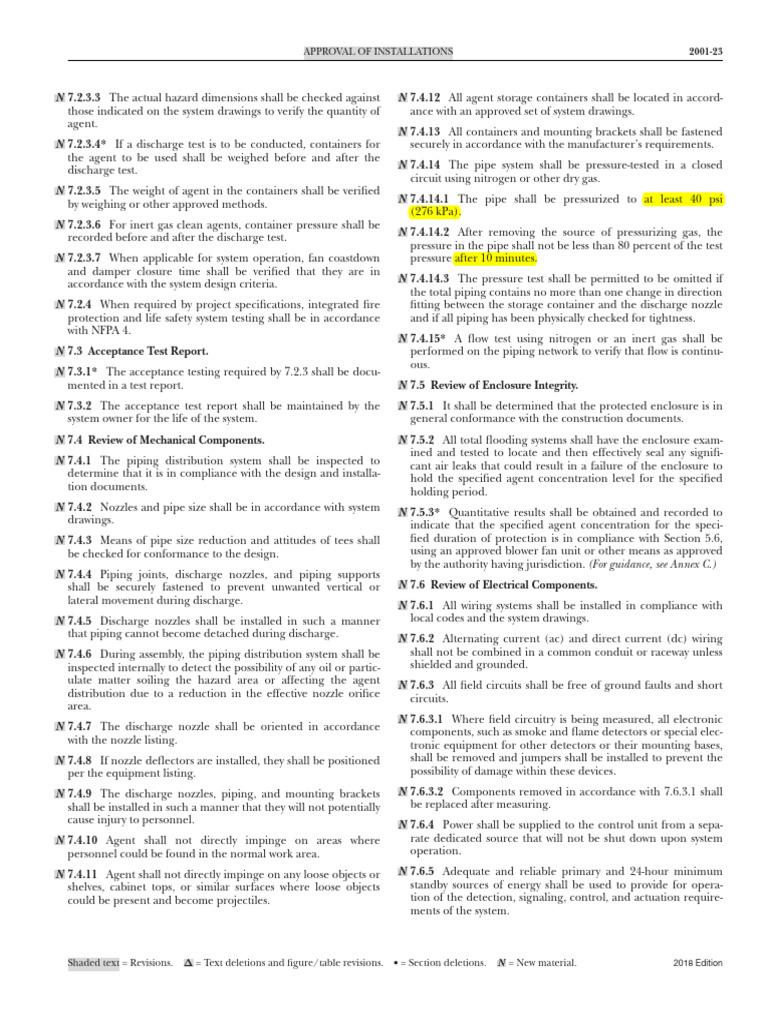 Pneumatic Test For Clean Agent (From NFPA 2001 (2018) ) | PDF