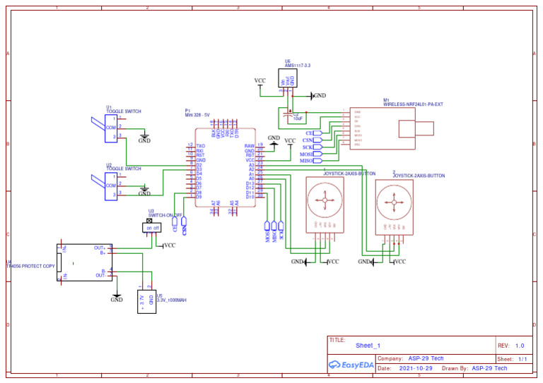 Schematic - RC Arduino Based Nrf24l01 Traansmitter | PDF Schematic - RC Arduino Based Nrf24l01 Traansmitter | PDF