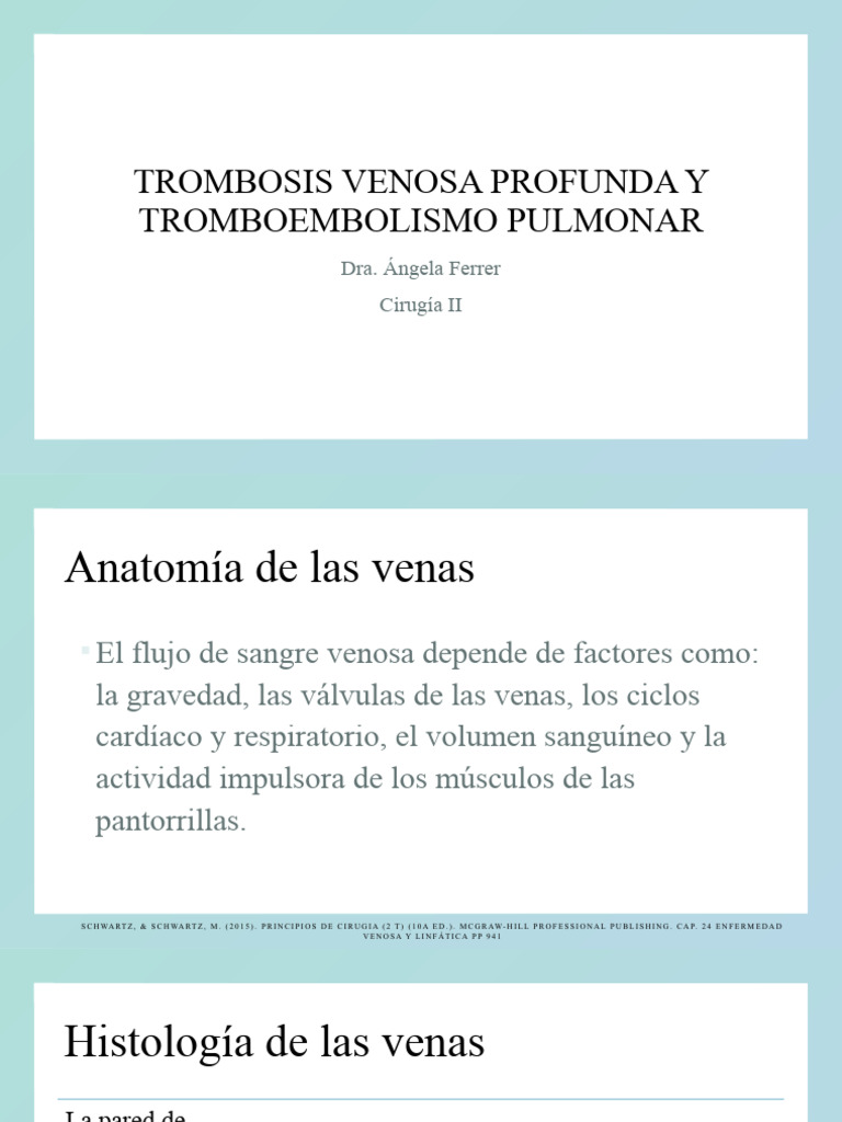 Trombosis Venosa Profunda y Tromboembolismo Pulmonar | PDF