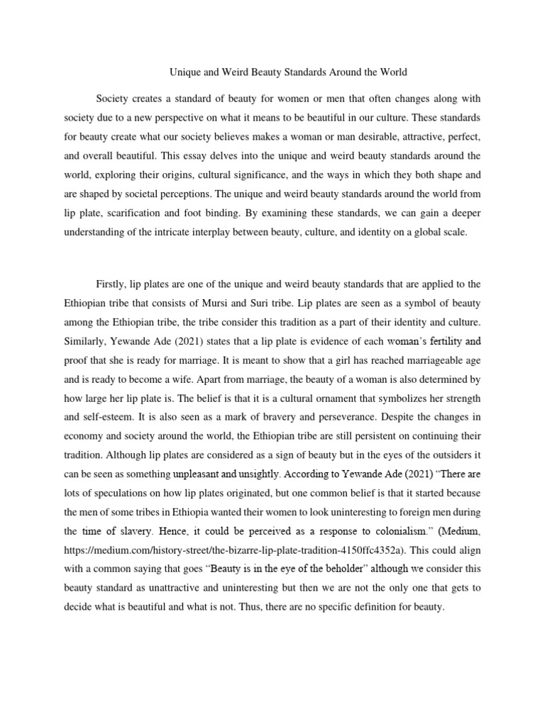 Unique and Weird Beauty Standards Around the World | PDF