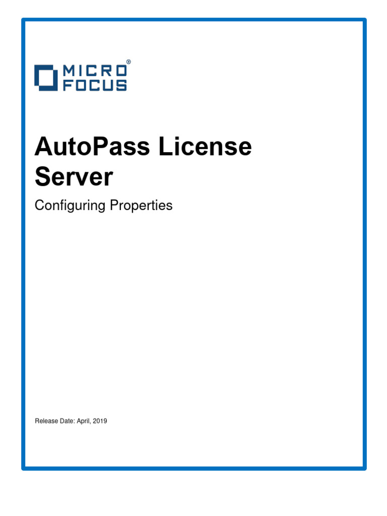 AutoPass License Server Configuring Properties | PDF | Databases | Apl ...