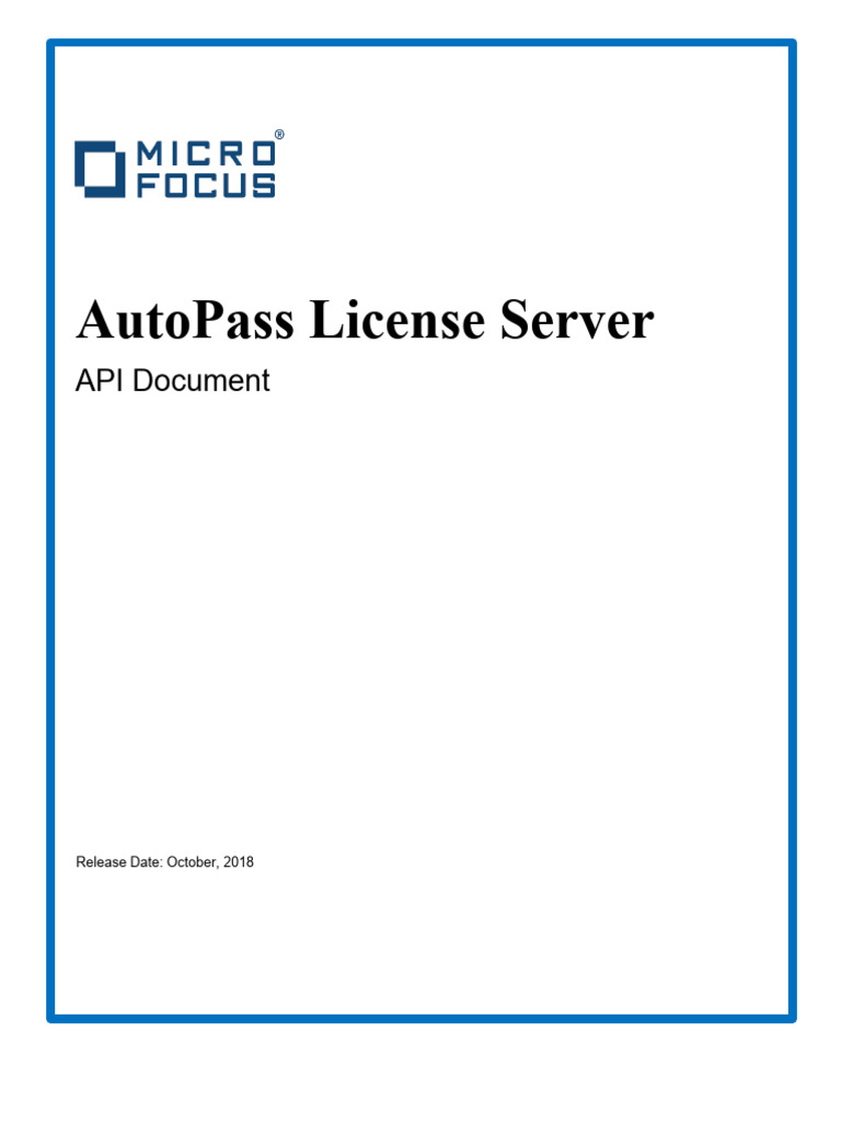 AutoPass License Server EndUser API Documentation | PDF