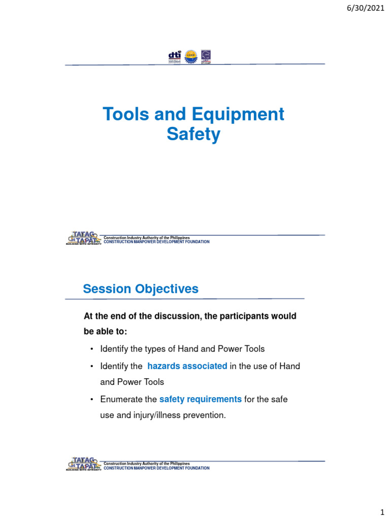 1.5 Tools and Equipment Safety | PDF
