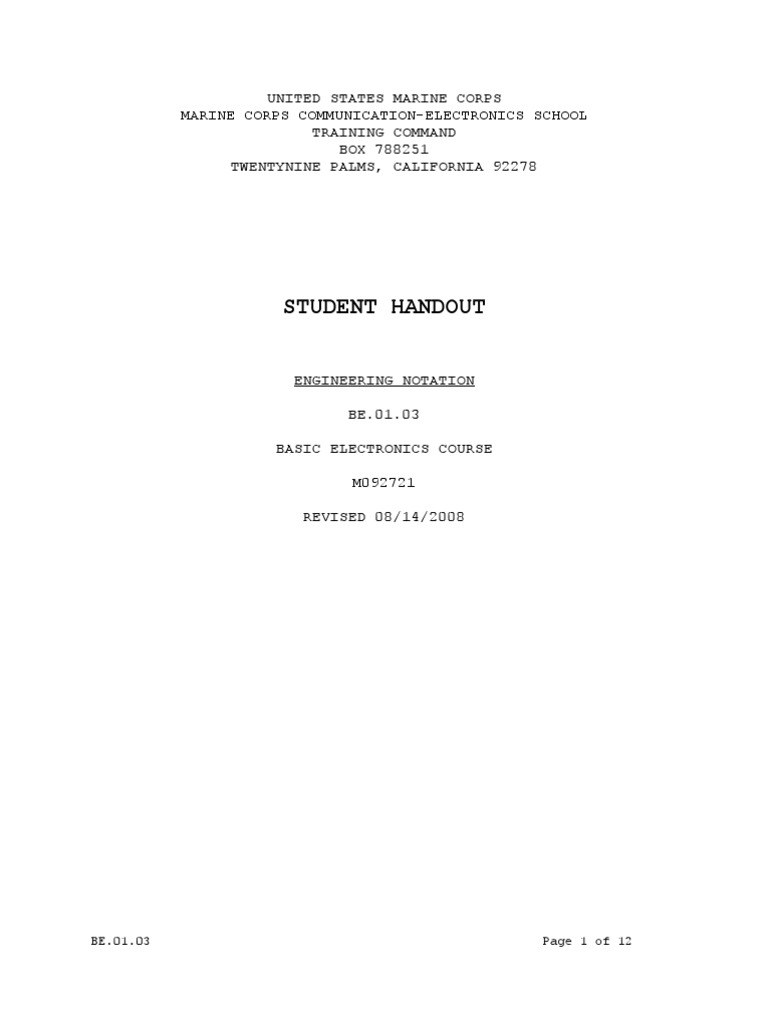 Understanding Engineering Notation | PDF | Numbers | Exponentiation