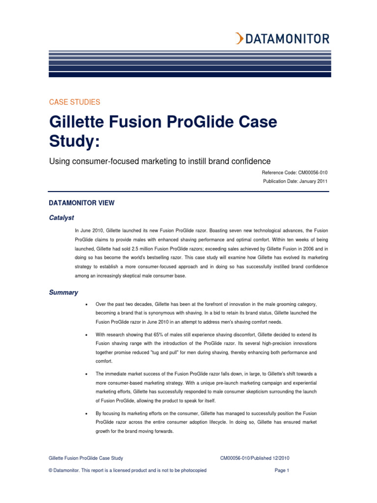 Gillette Fusion ProGlide Case Study | PDF