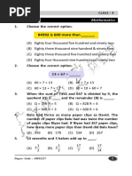 Imo Class4 Sample Paper | PDF | Teaching Mathematics | Science