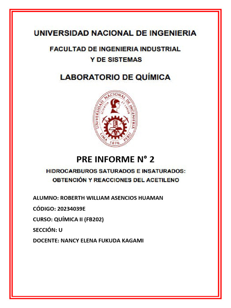 Pre Informe 2 Química II | PDF