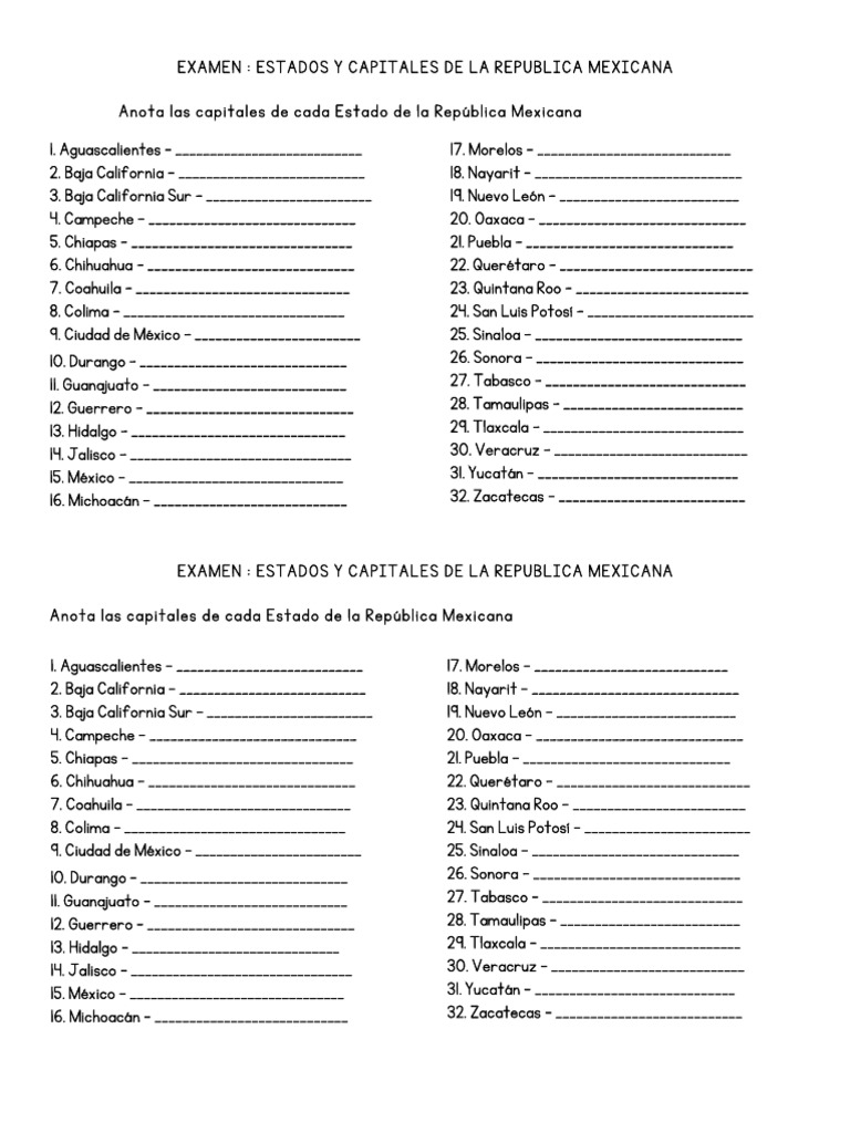 Cuestionario Sobre Los Estados Y Capitales Del Medio Oeste